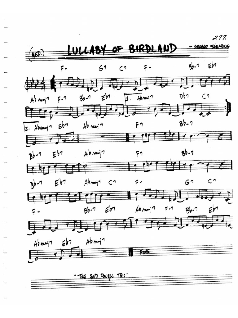 Lullaby of Birdland C | PDF