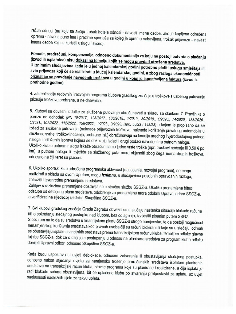 Uputa Za Financijsku Realizaciju Programskih Ak Tivnosti Za Klubovi ...