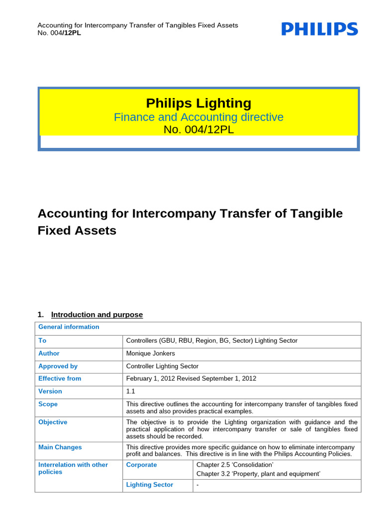 Intercompany Transfer of Fixed Assets Guide | PDF | Debits And Credits ...