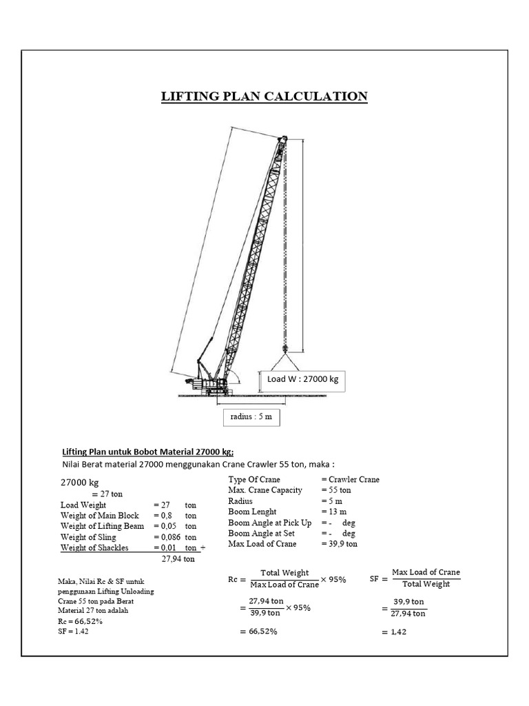 Lifting Plan Condenser Crane 55 TON 1 | PDF