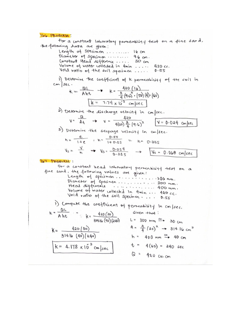 Sample Problem W - Solution - Soil Mechanics 3 | PDF