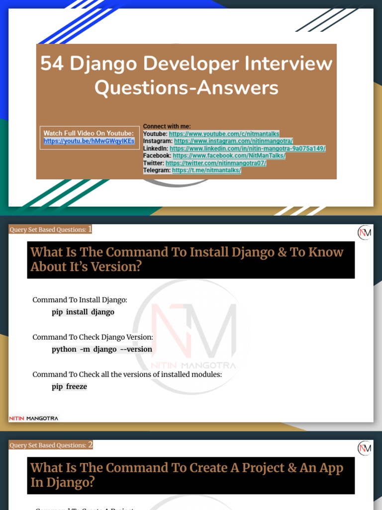 54 Django Questions Answers | PDF | Model–View–Controller | Databases