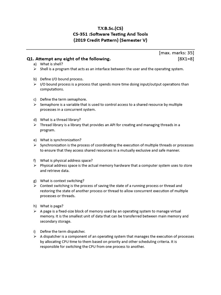 Os-I Previous Year Solved | PDF | Scheduling (Computing) | Process ...