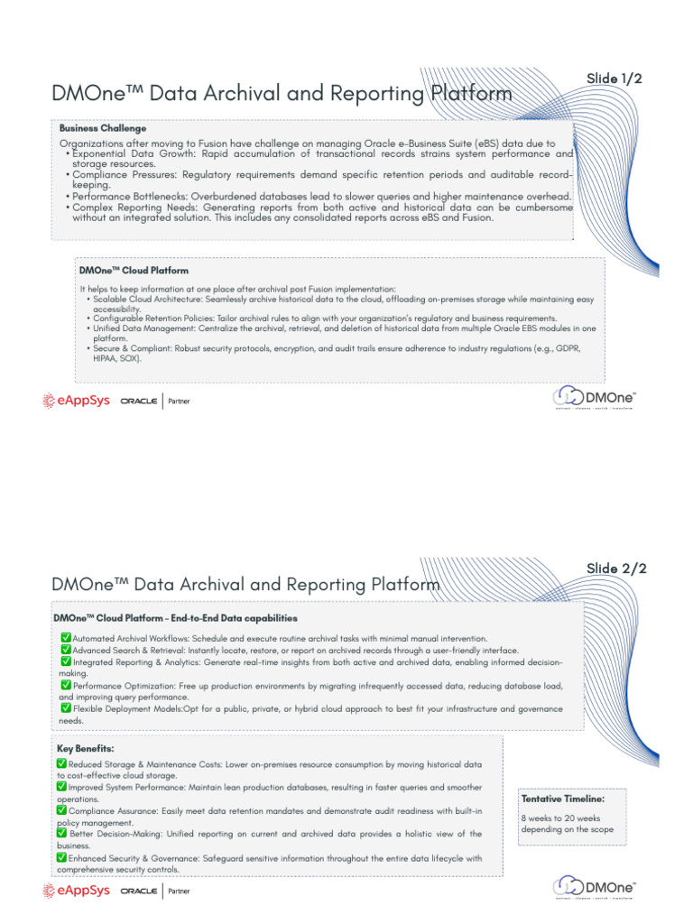 eAppSys Data Archieval & Reporting Services IP & Services | PDF | Cloud ...