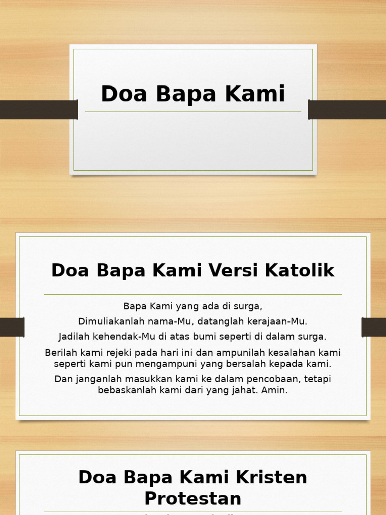 Perbandingan Doa Bapa Kami Katolik dan Protestan | PDF