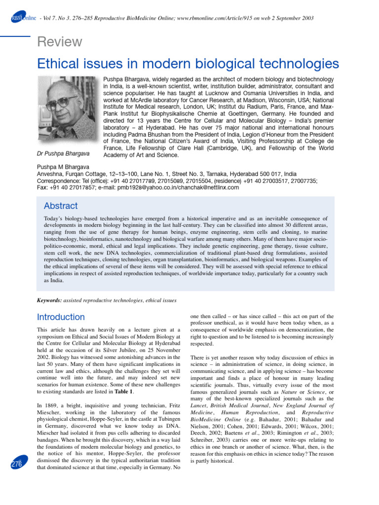 Ethical_issues_in_modern_biological_technologies | PDF | Surrogacy ...