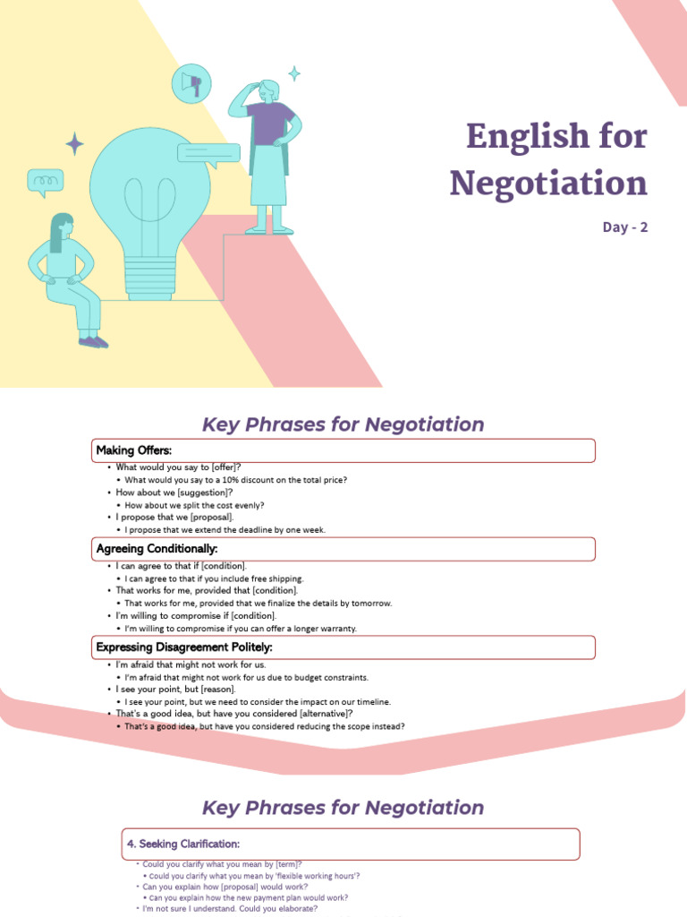 English For Negotiation - Day-2 (Autosaved) | PDF | Negotiation | Business
