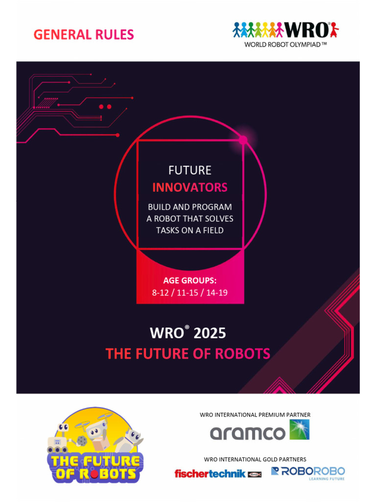 Wro 2025 Future Innovators General Rules Canada en | PDF | Robotics