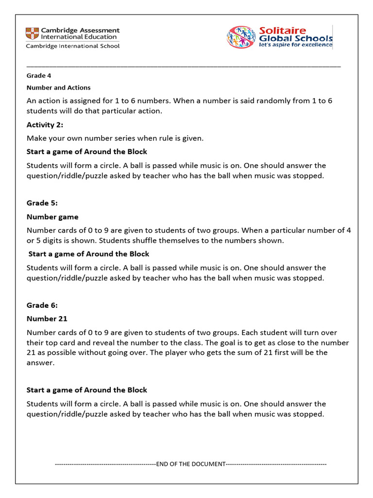 G4 to G6 Math Activities 1 | PDF