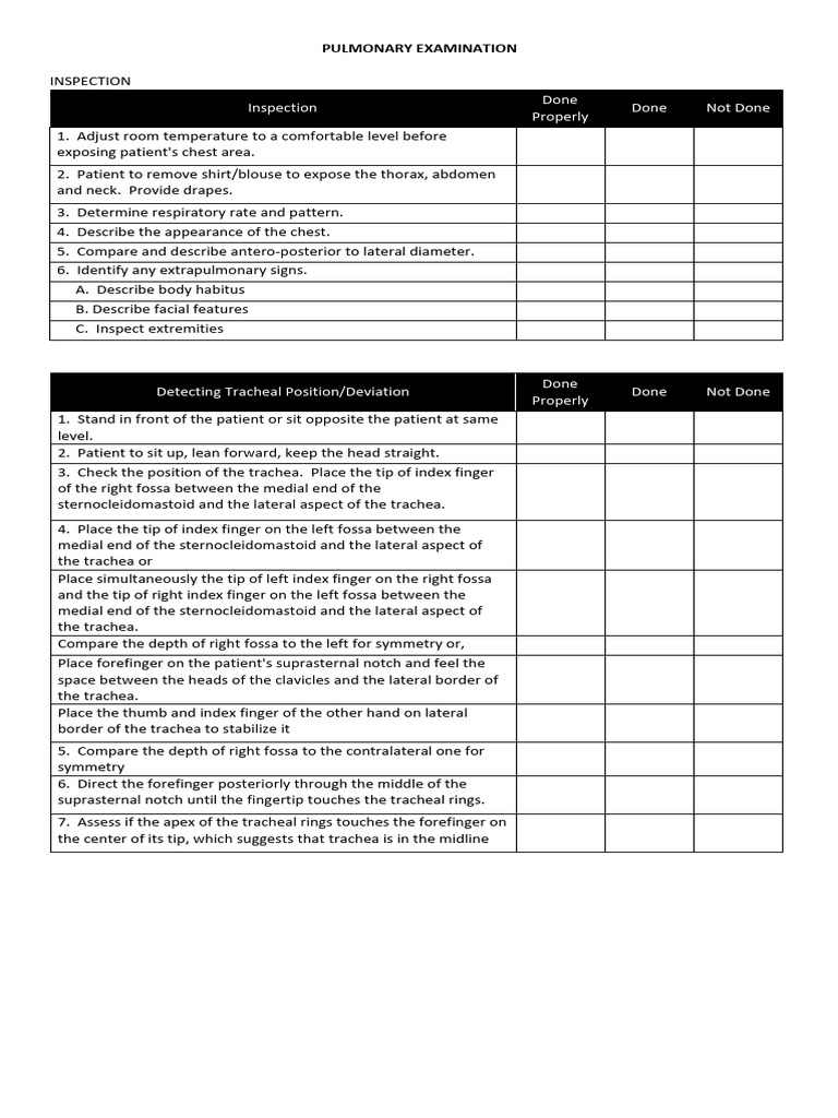 Checklist+Pulmo+Cardio+Examination | PDF | Heart Valve | Pulse