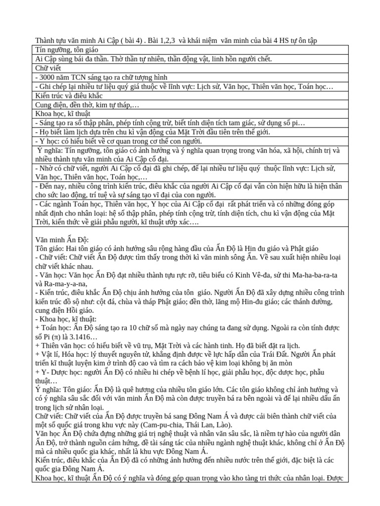 Đề cương lớp 10 HK1 SỬ | PDF