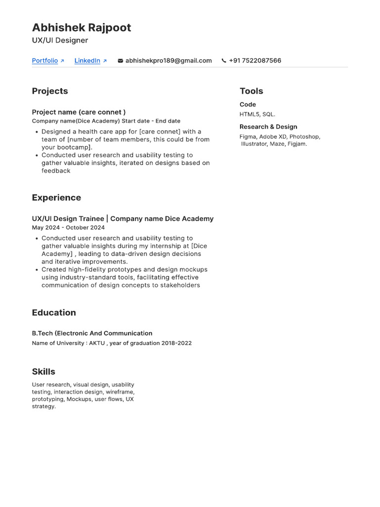 UXui REsume | PDF