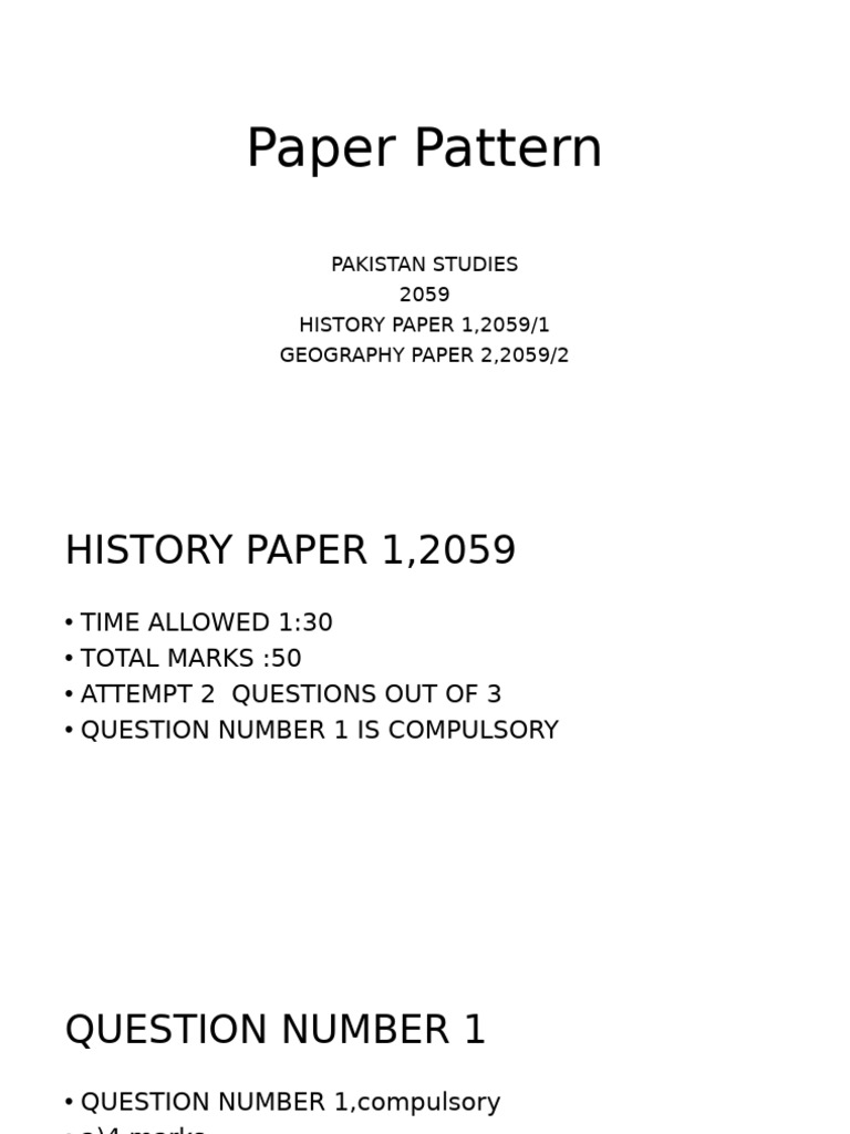 Pakistan Studies Exam Pattern 2059 | PDF