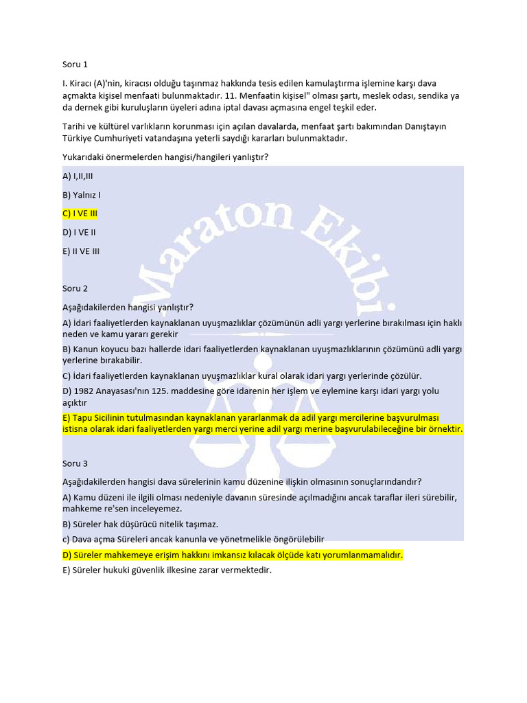 İdari Yargılama Hukuku 2021 Vize - PDF Son | PDF