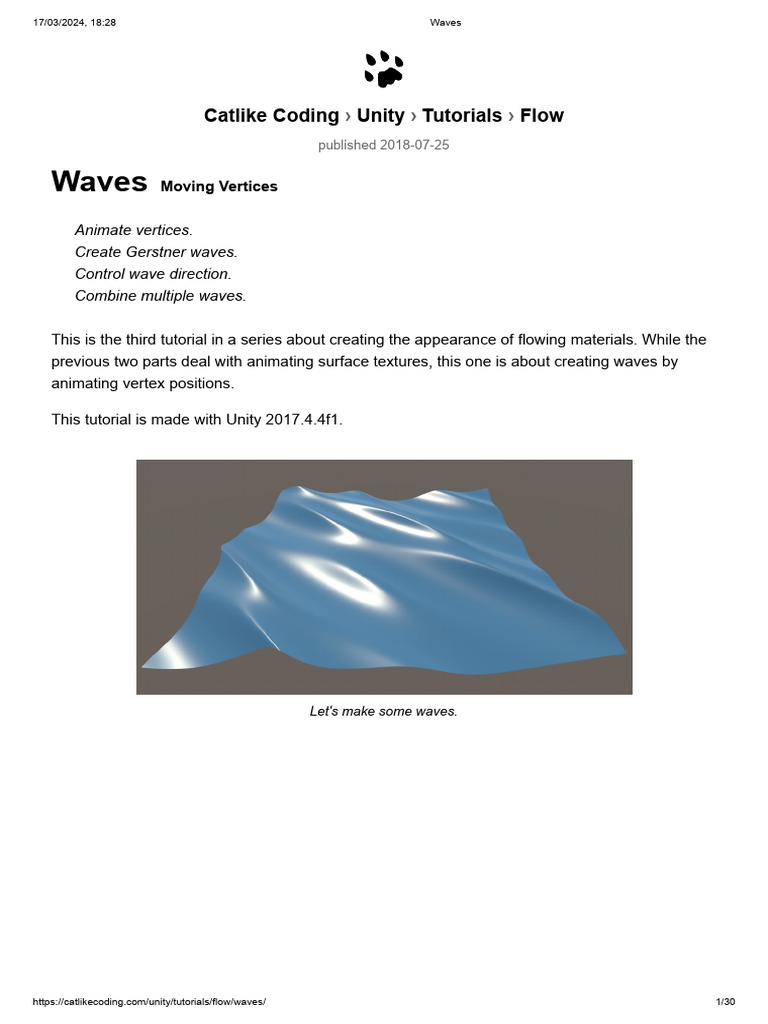 Create Gerstner Waves in Unity | PDF | Waves | Wavelength