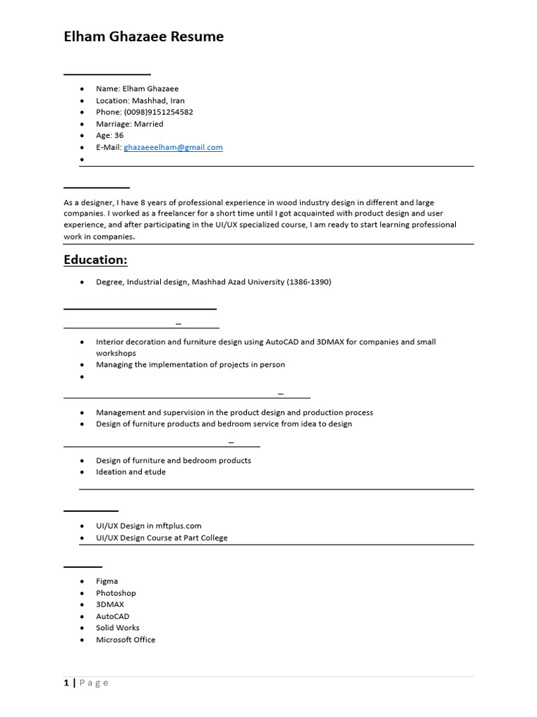 Elham Resume | PDF