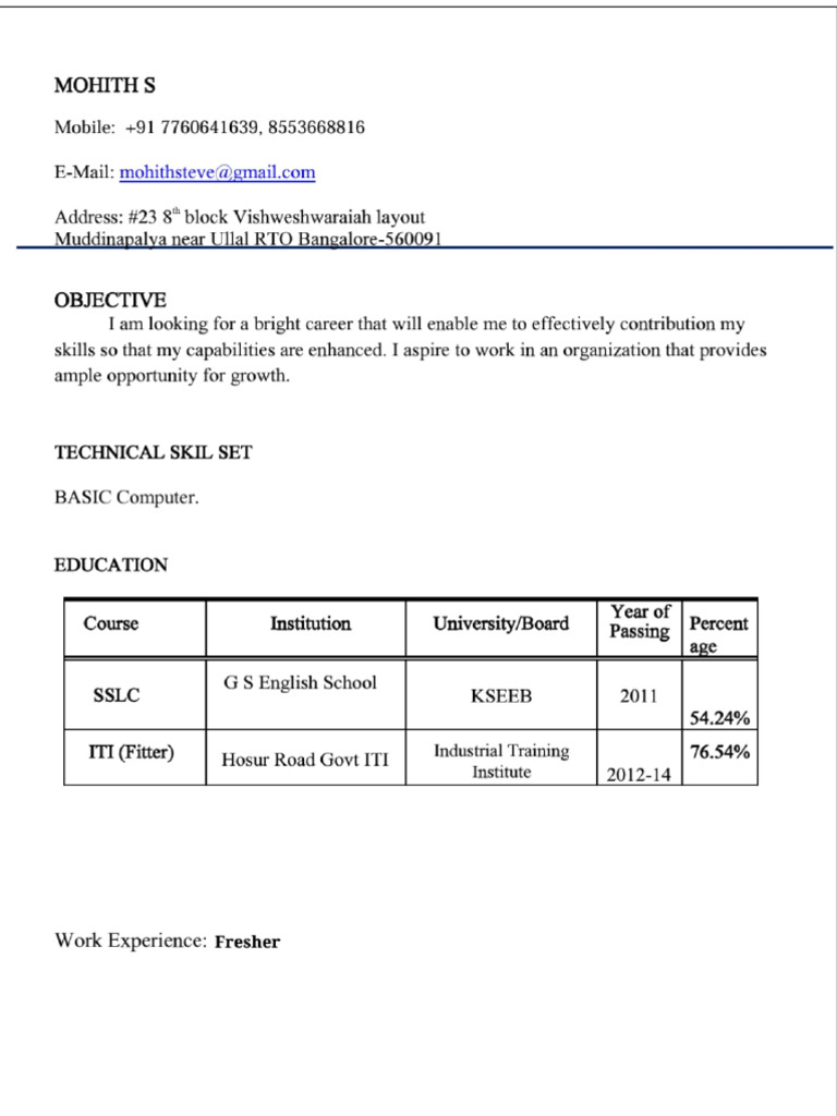 Mohith Updated Resume | PDF