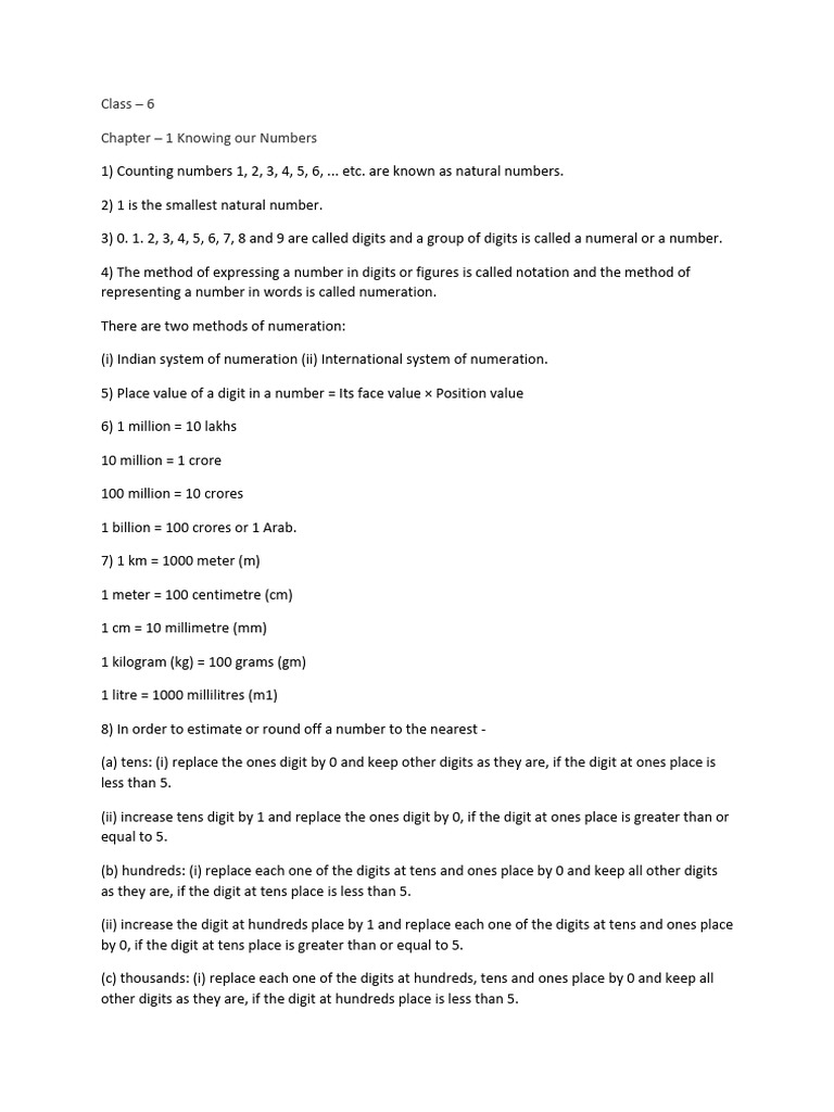 Class 6 Maths Formulas Integrated. | PDF | Decimal | Symmetry