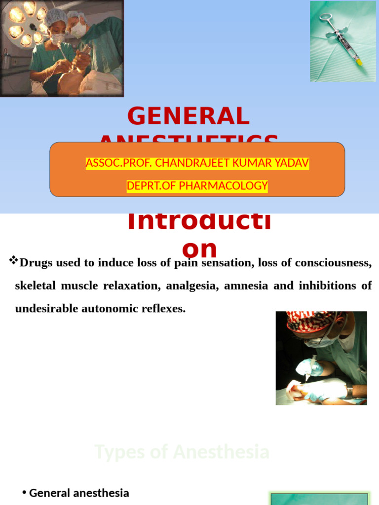 Overview of General Anesthetics | PDF | Anesthesia | Midazolam