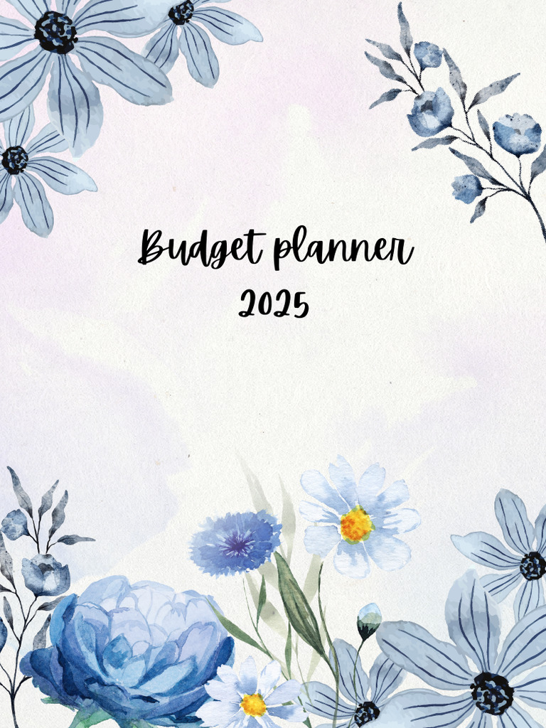 Pink and Grey Simple Floral Monthly 2024 Planner | PDF