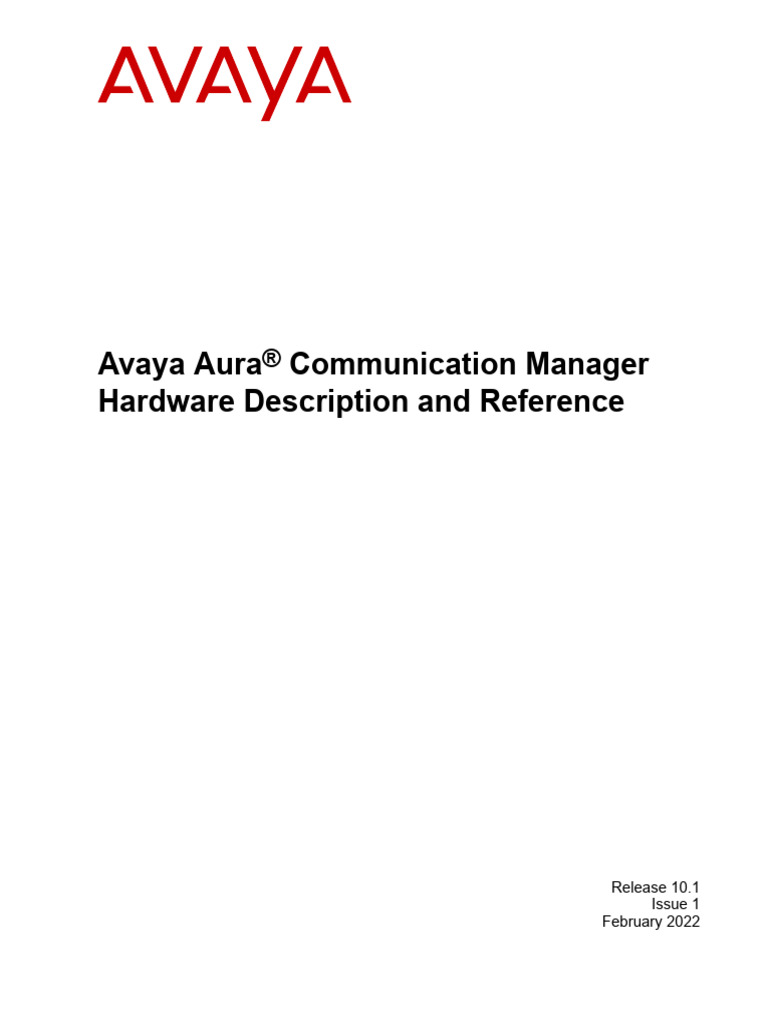 Avaya Aura Communication Manager 10.1 Guide | PDF | Software ...