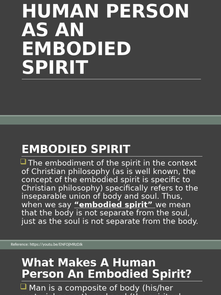 Human Person As An Embodied Spirit | PDF | Soul | Thomas Aquinas