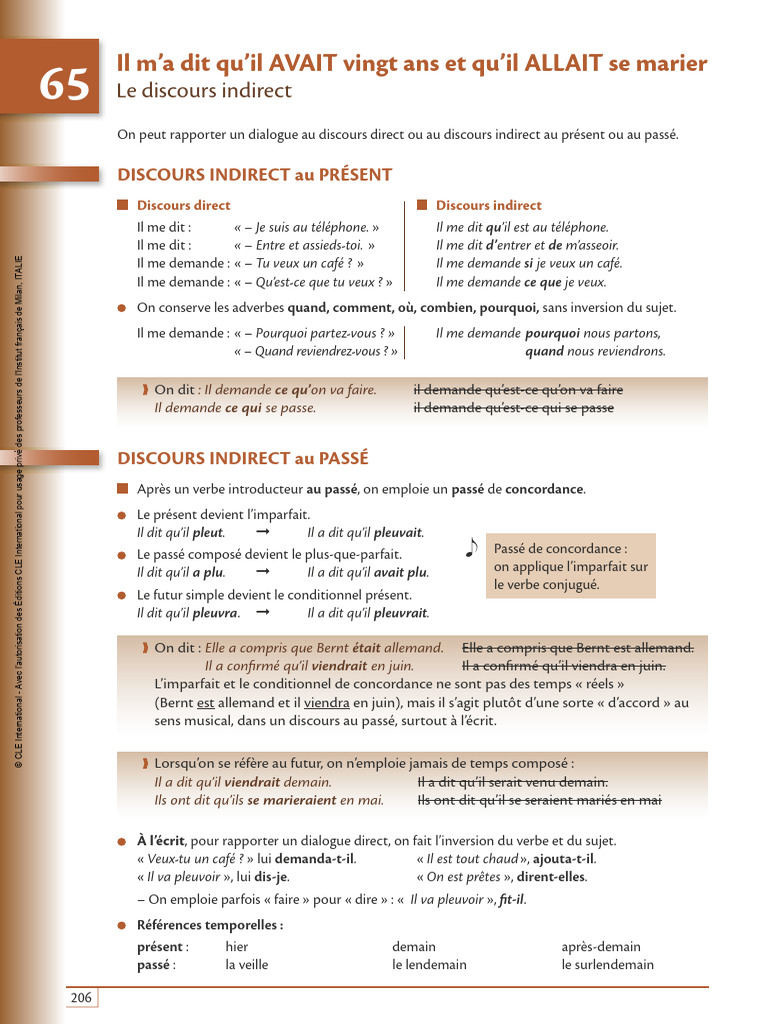Discours Direct et Indirect : Guide Pratique | PDF | Verbe | Linguistique