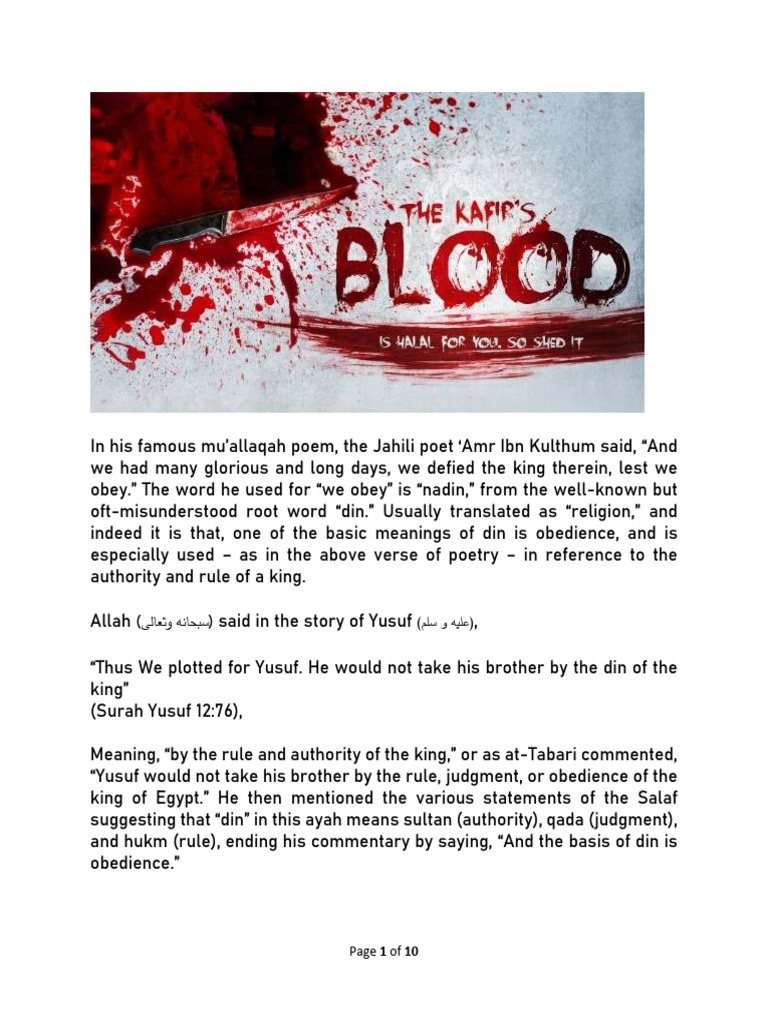 Understanding Kafir Blood in Islam | PDF | God In Islam | Prophets And ...