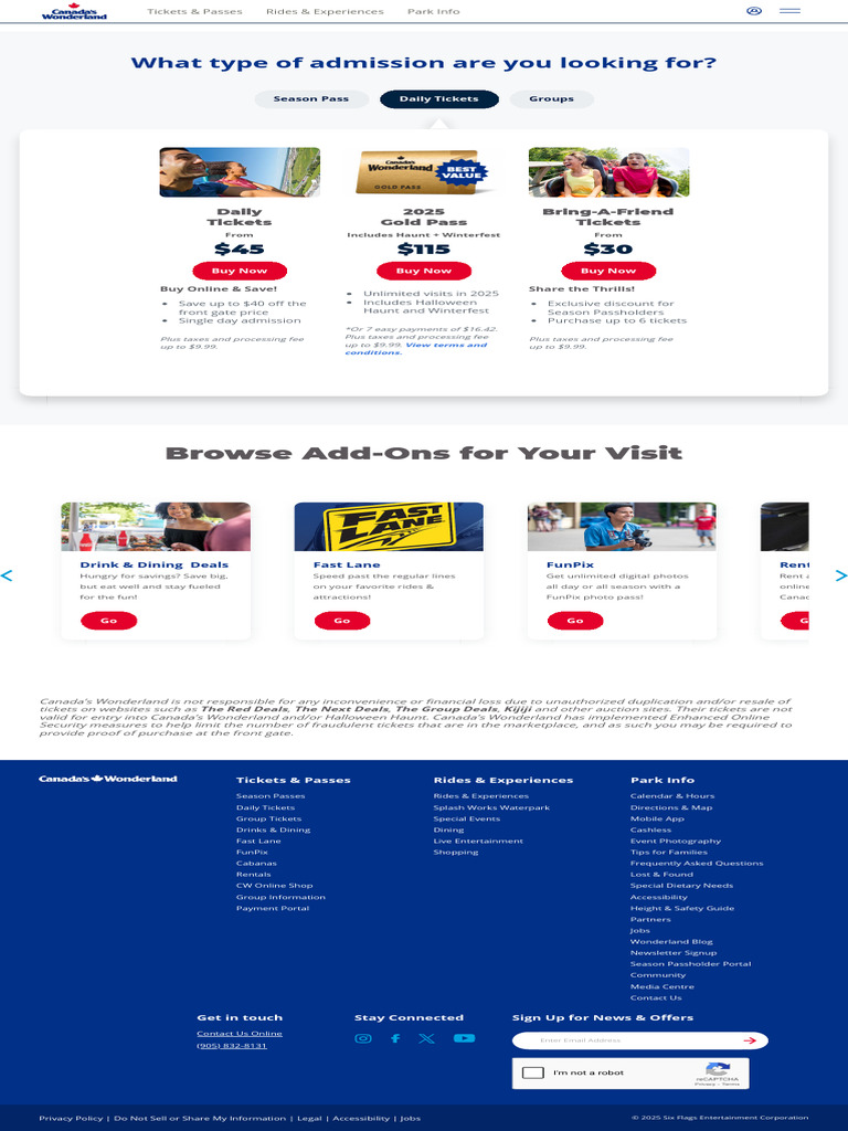 Canada’s Wonderland Ticket Discounts | PDF