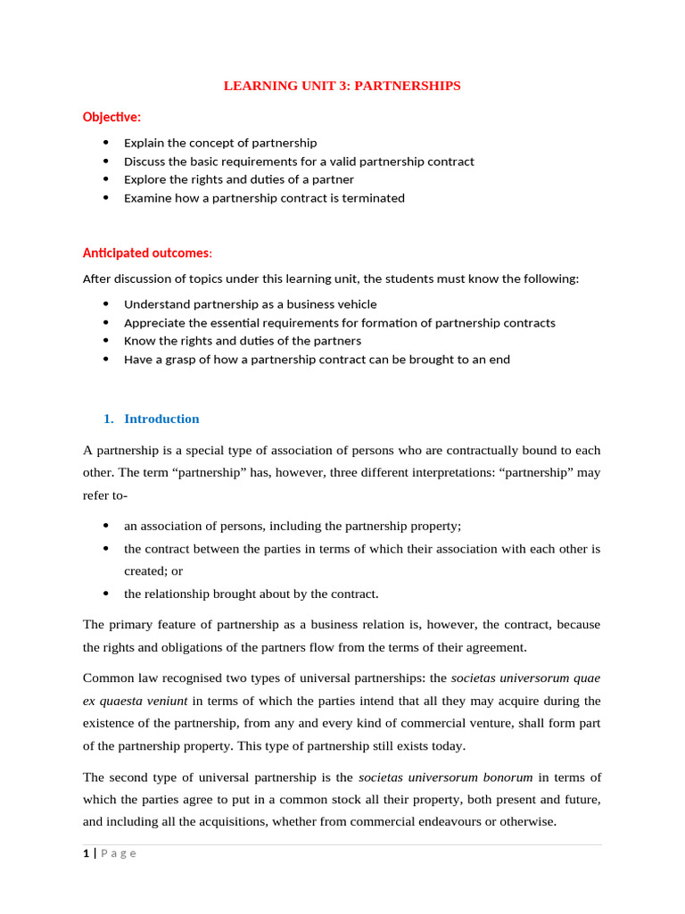 Understanding Partnership Essentials | PDF | Partnership | Law Of Agency