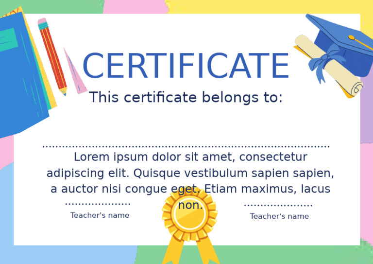 Blue and White Modern Bordered Recognition Certificate | PDF