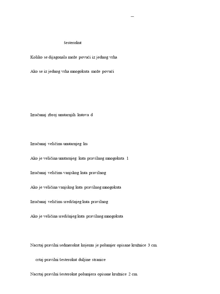 Priprema Za Ispit Mnogokut NOVO | PDF