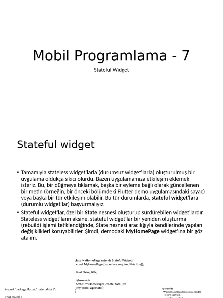 Mobil Programlama - 7 | PDF