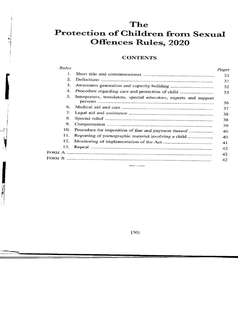 Protection of Children From Sexual Offences Rules, 2020 | PDF