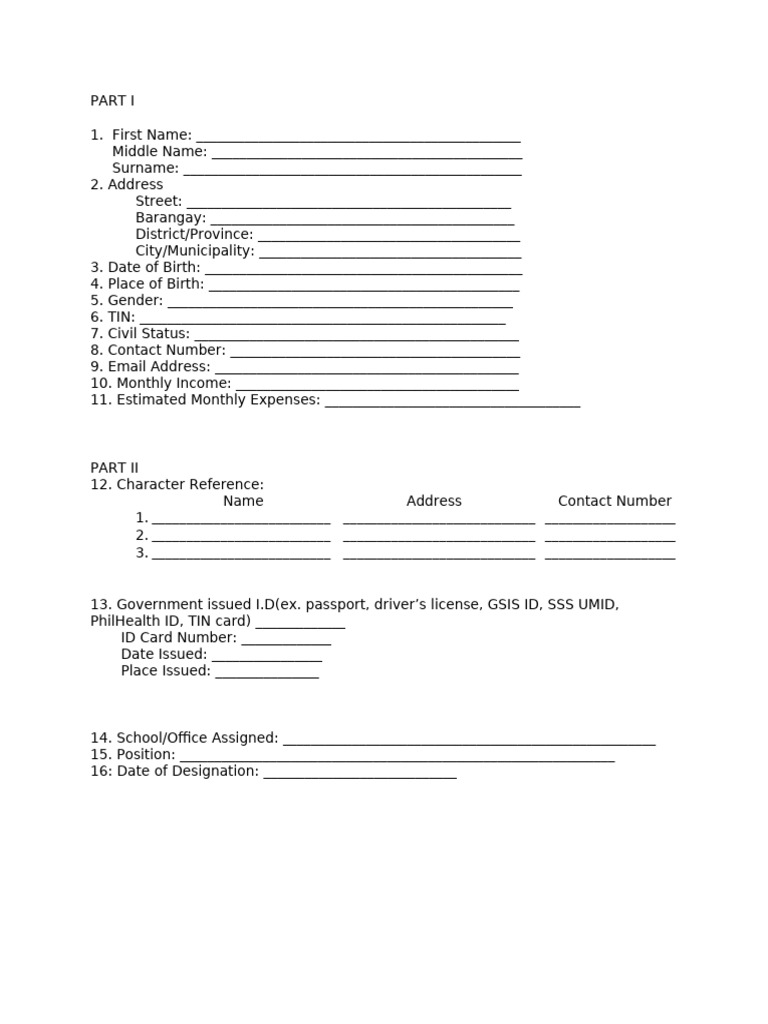 BTR Online Application Questions | PDF