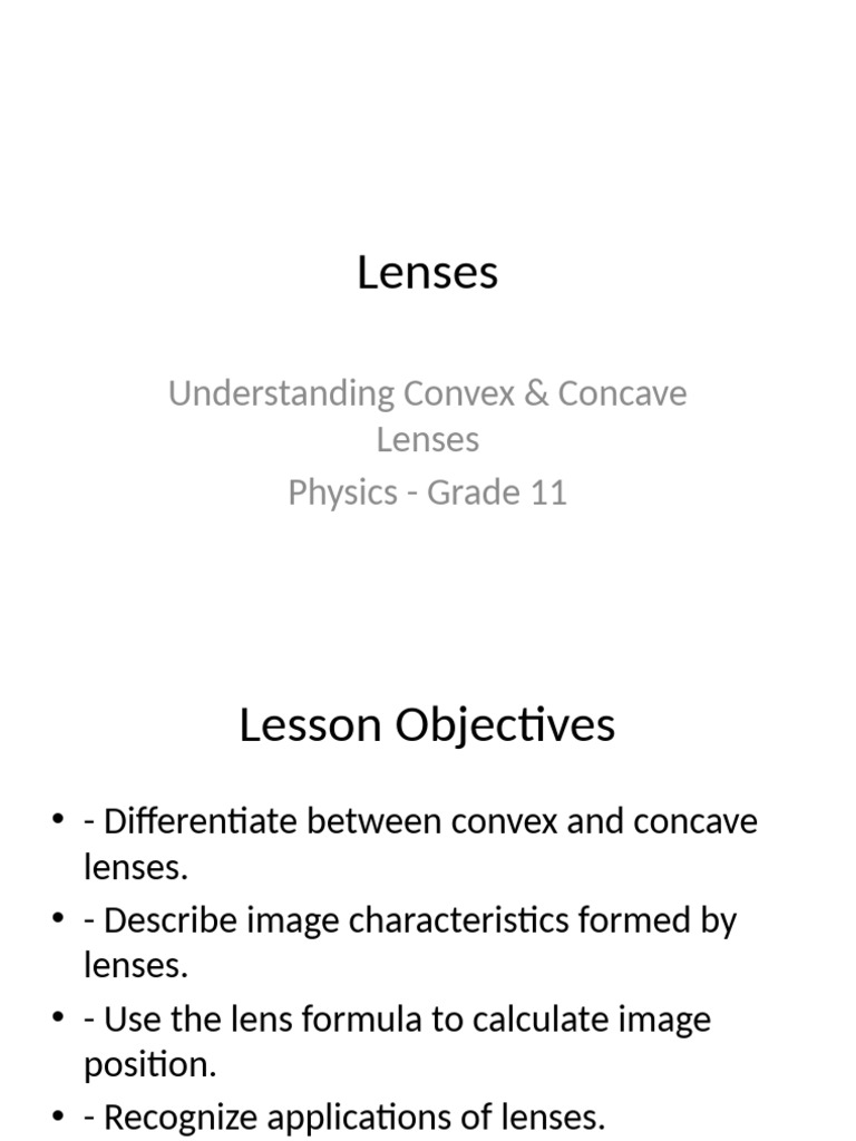 Lenses Lesson Plan With Images | PDF