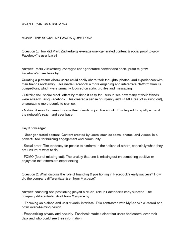 Ryan L Carisma BSHM 2-A Maam Lacson | PDF | Facebook | Marketing