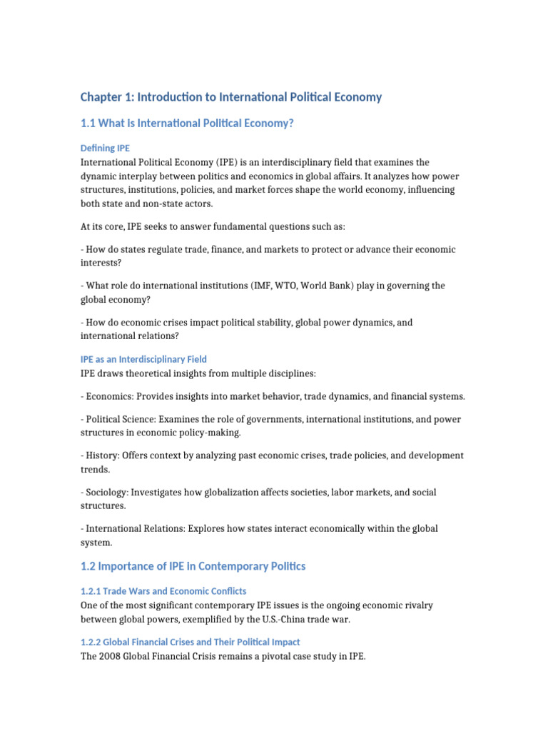 Introduction to International Political Economy | PDF | Political ...