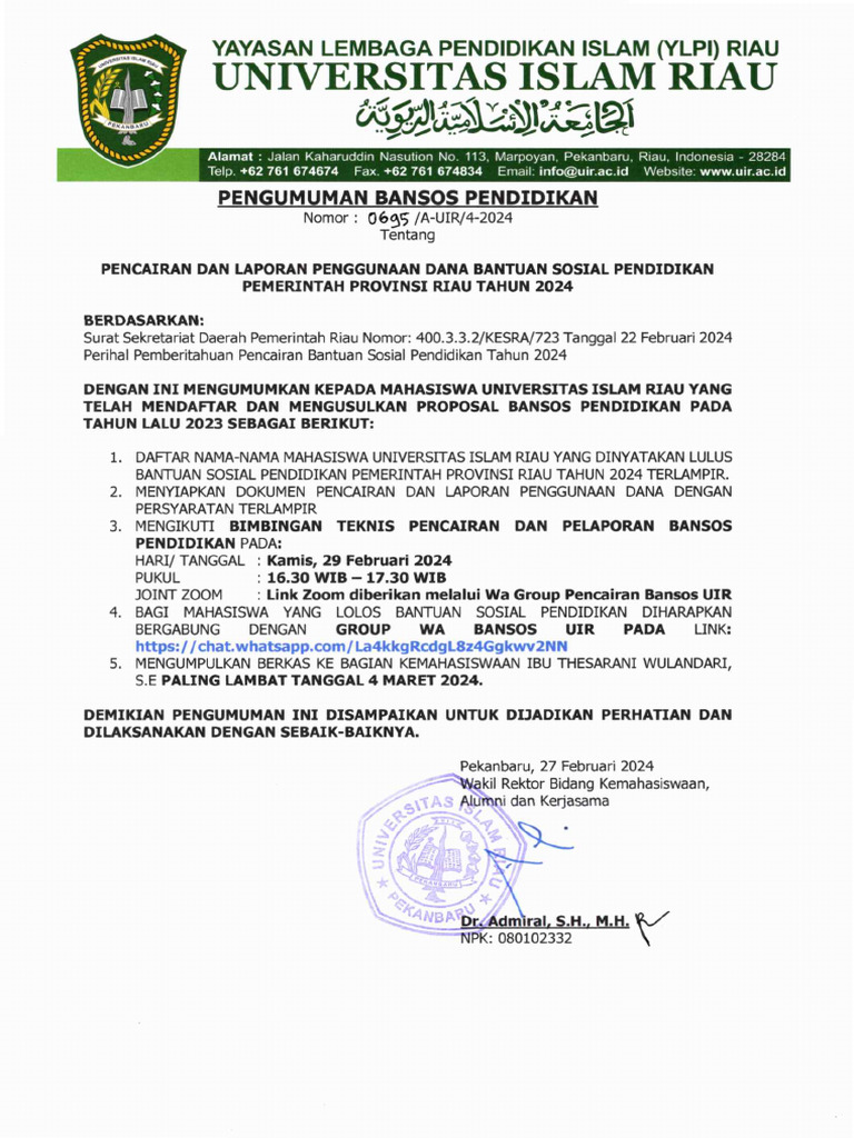 Pengumuman Kelulusan | PDF