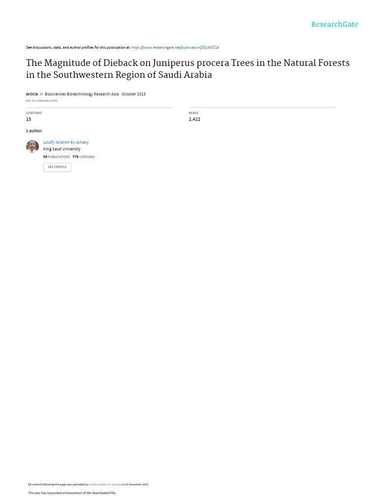 Juniper Dieback | PDF | Forests | Environmental Degradation