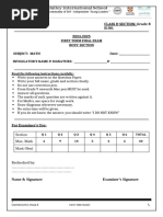 Final Exam Cover Page Template | PDF