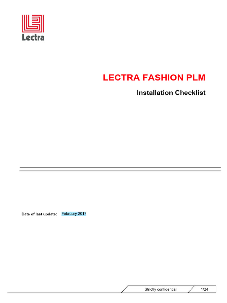 Lectra Fashion PLM V5R3 Installation-Checklist en | PDF | Adobe ...