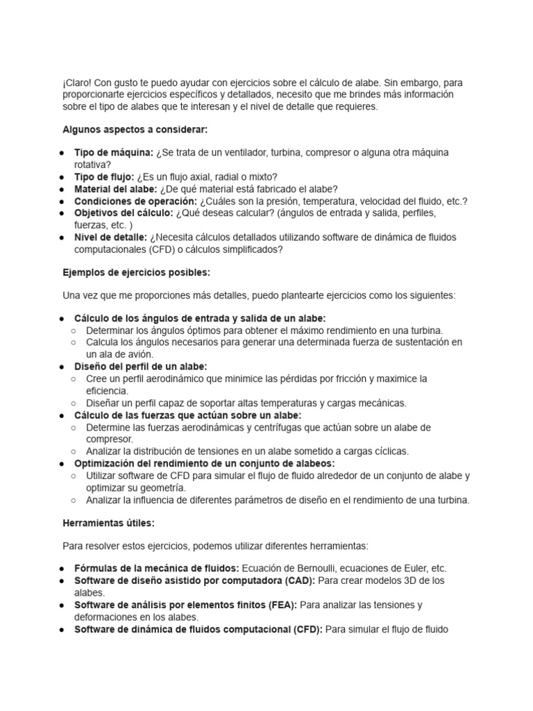 Cálculo de Alabe en Turbinas | PDF | Turbina | Ingeniería mecánica