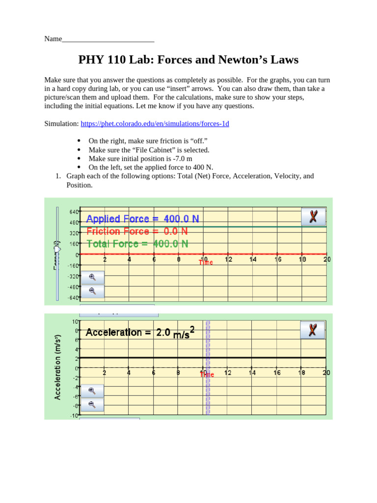 Forces and Newton's Laws Lab Guide | PDF | Force | Friction