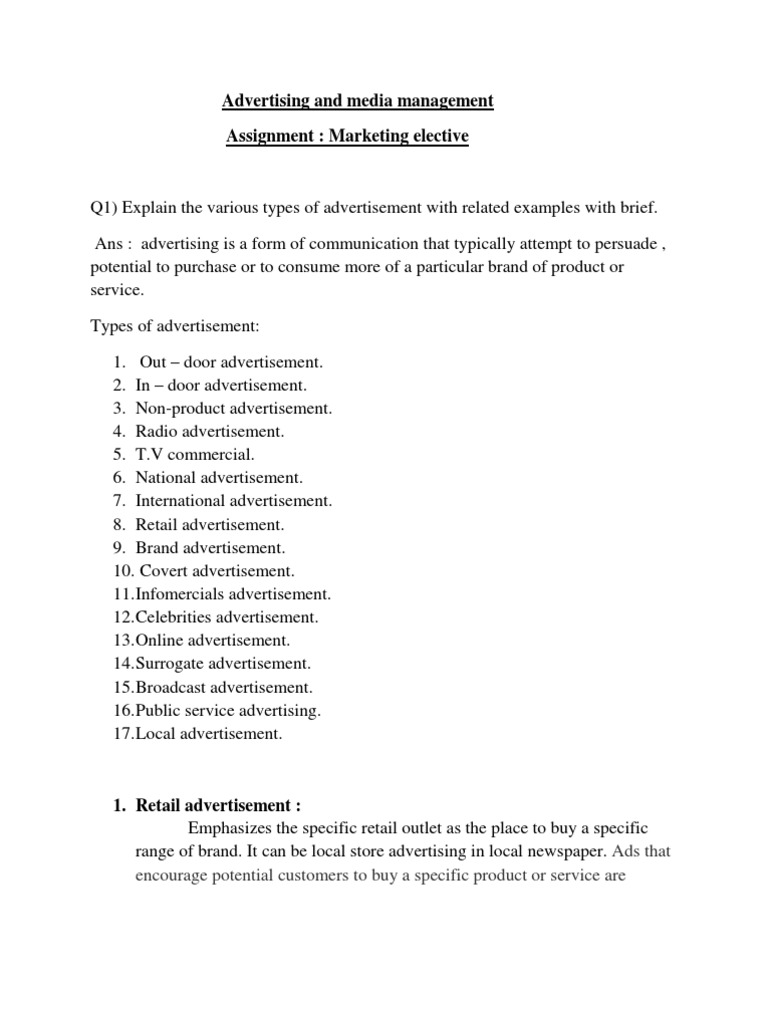 Advertising and Media Management | PDF | Advertising | Retail