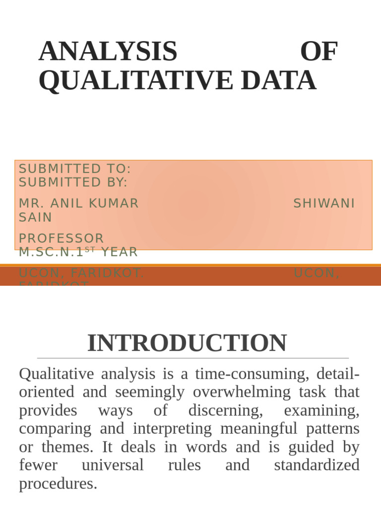 Analysis of Qualitative Data | PDF | Qualitative Research | Data