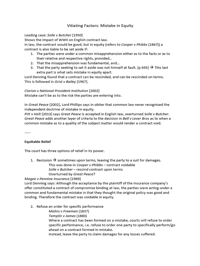 1569756011170-7 Vitiating Factors- Mistake in Equity | PDF ...