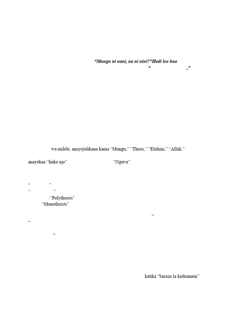 Elimu Juu Ya Mungu | PDF