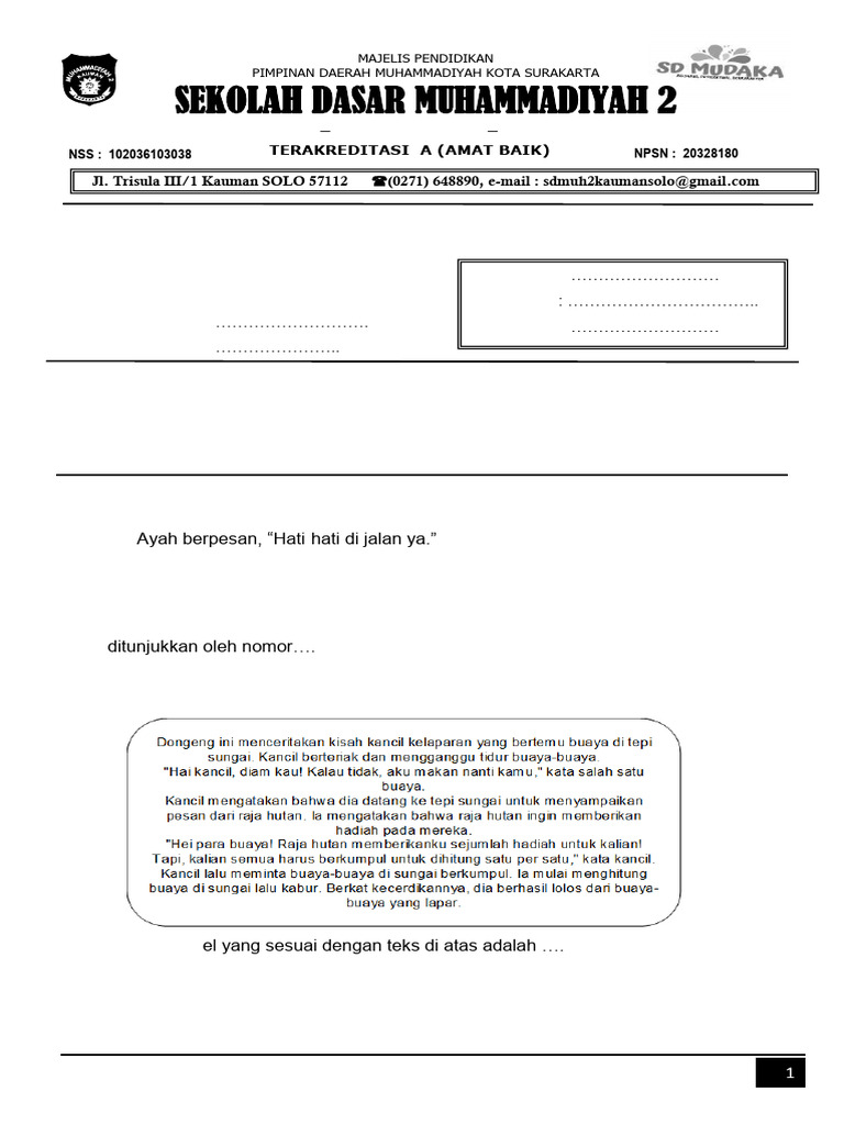 SOAL BAHASA INDONESIA PSAT 2 2425 | PDF