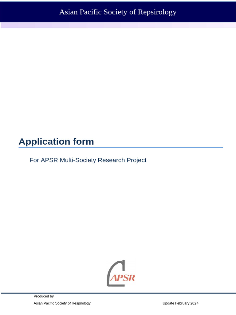 APSR Multi-Society Research Project Application | PDF